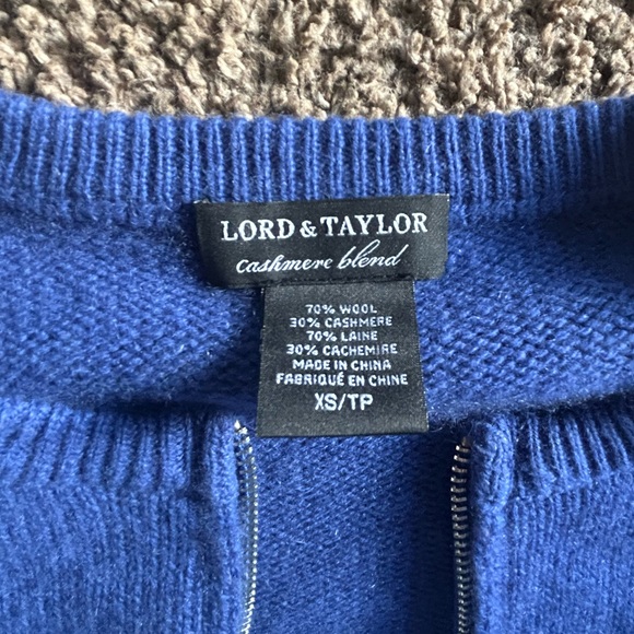 Lord & Taylor | Sweaters | Lord Taylor Blue Cashmere Blend Sweater ...